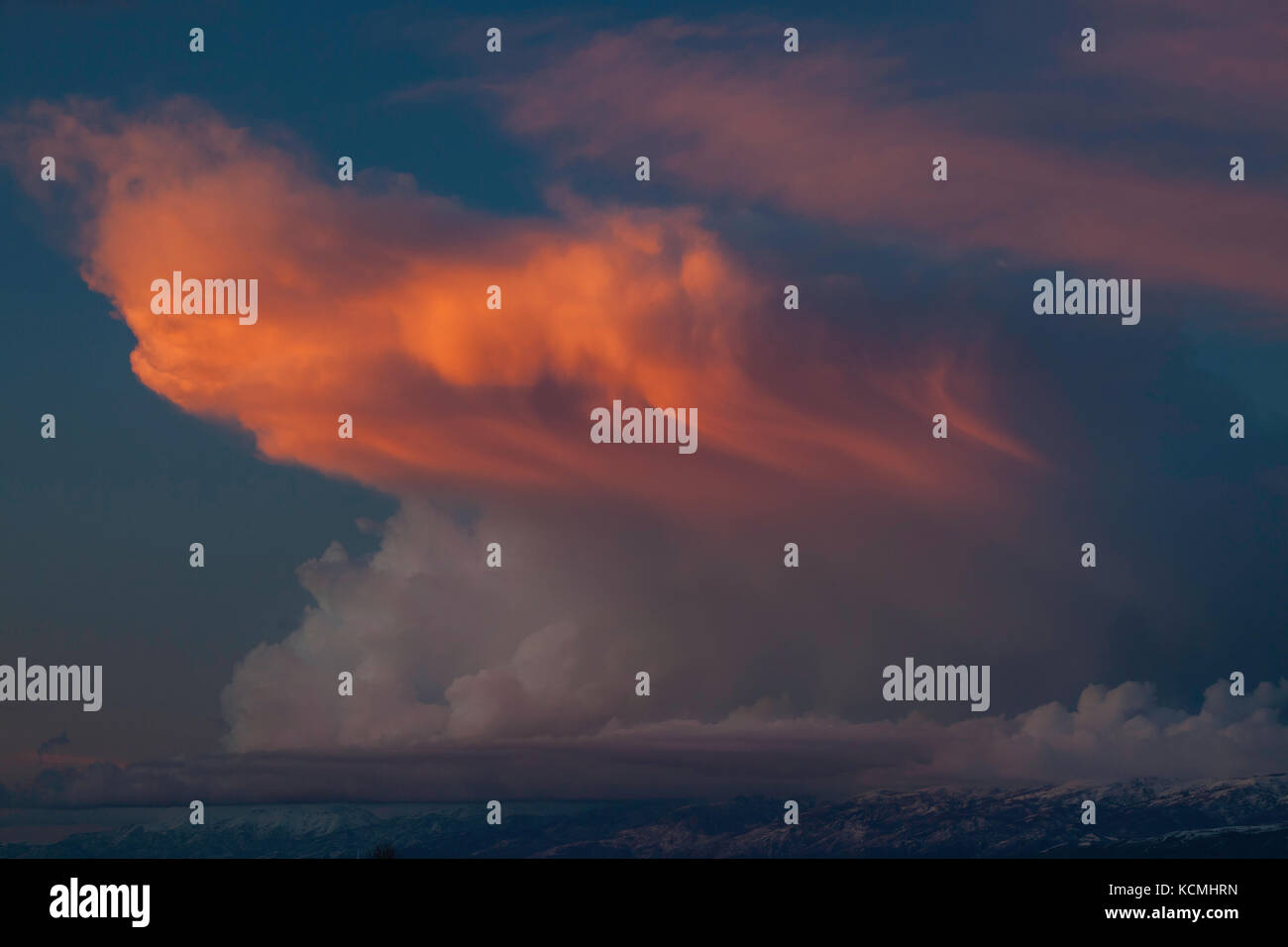 Thunderstorm over Salt Lake City, Utah Stock Photo - Alamy
