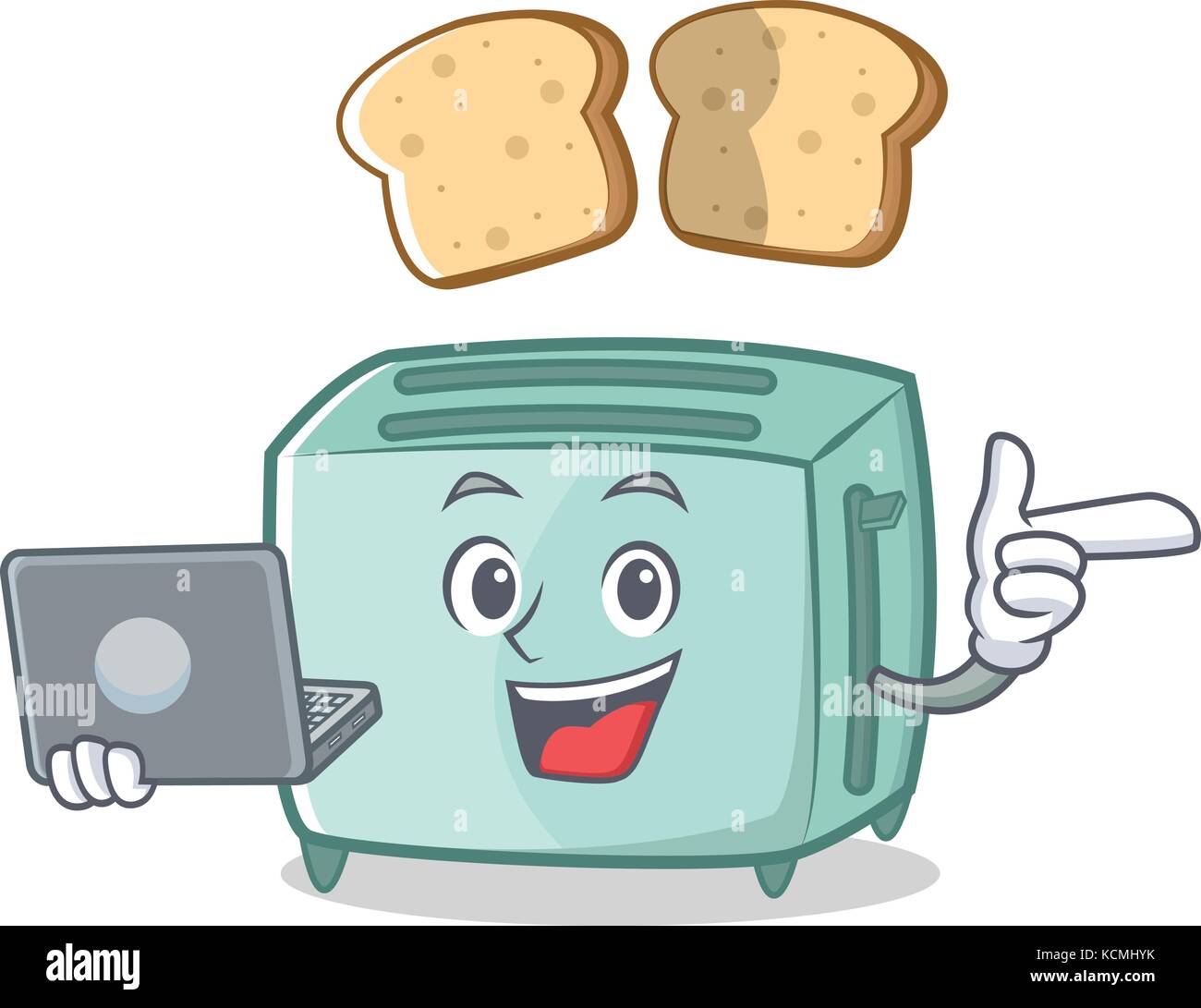 With laptop toaster character cartoon style Stock Vector Image & Art ...
