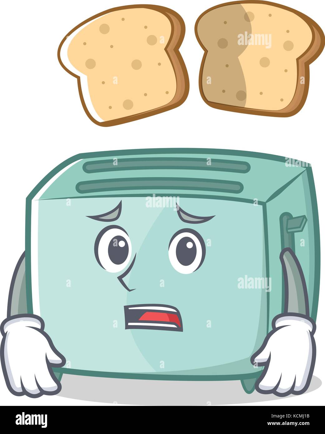 Afraid toaster character cartoon style Stock Vector Image & Art - Alamy