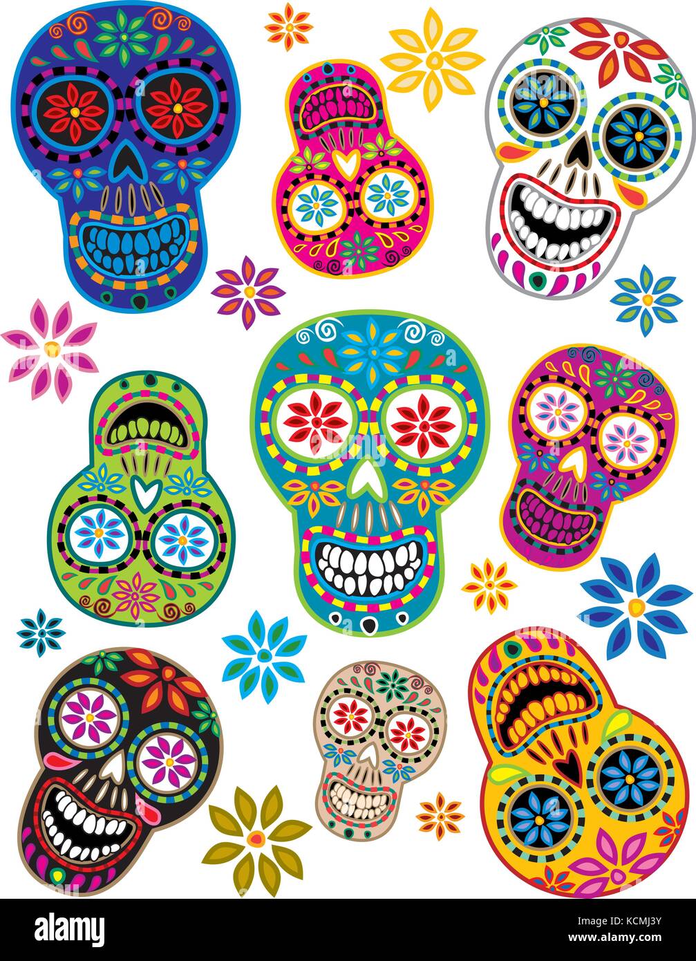 Day of the Dead Sugar Skulls Stock Vector Image & Art - Alamy