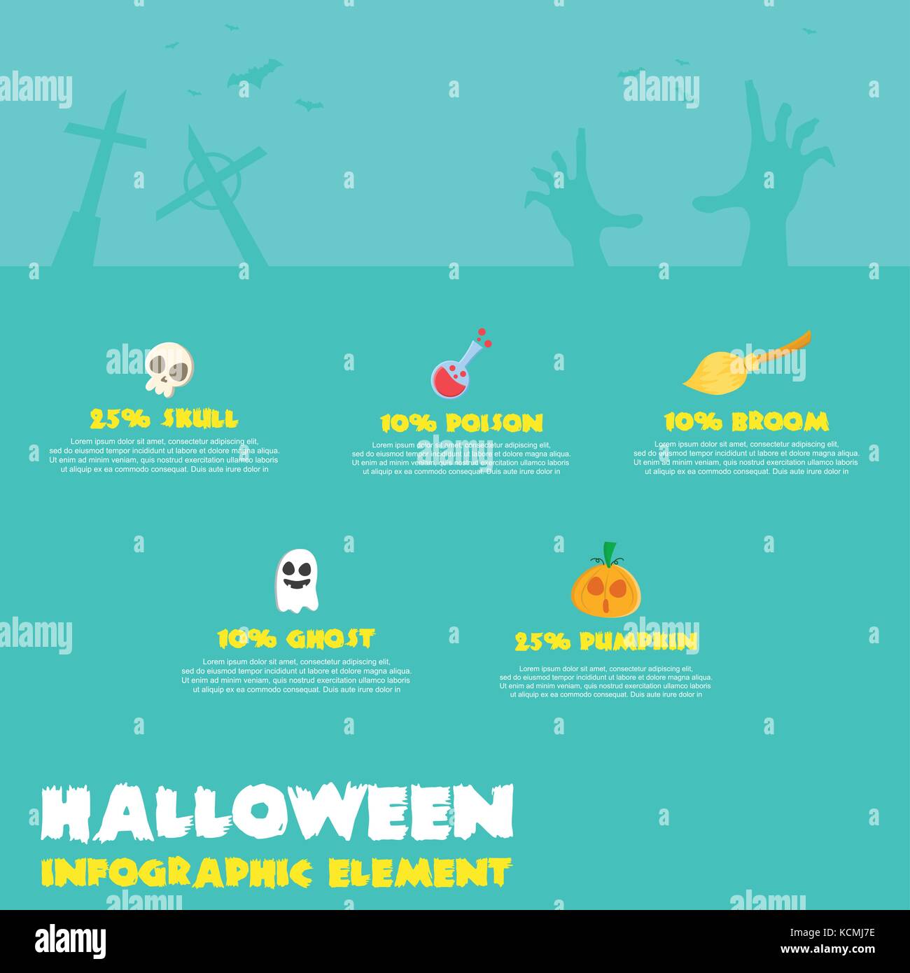 Infographic Halloween Theme Design Collection Stock Vector Image & Art ...