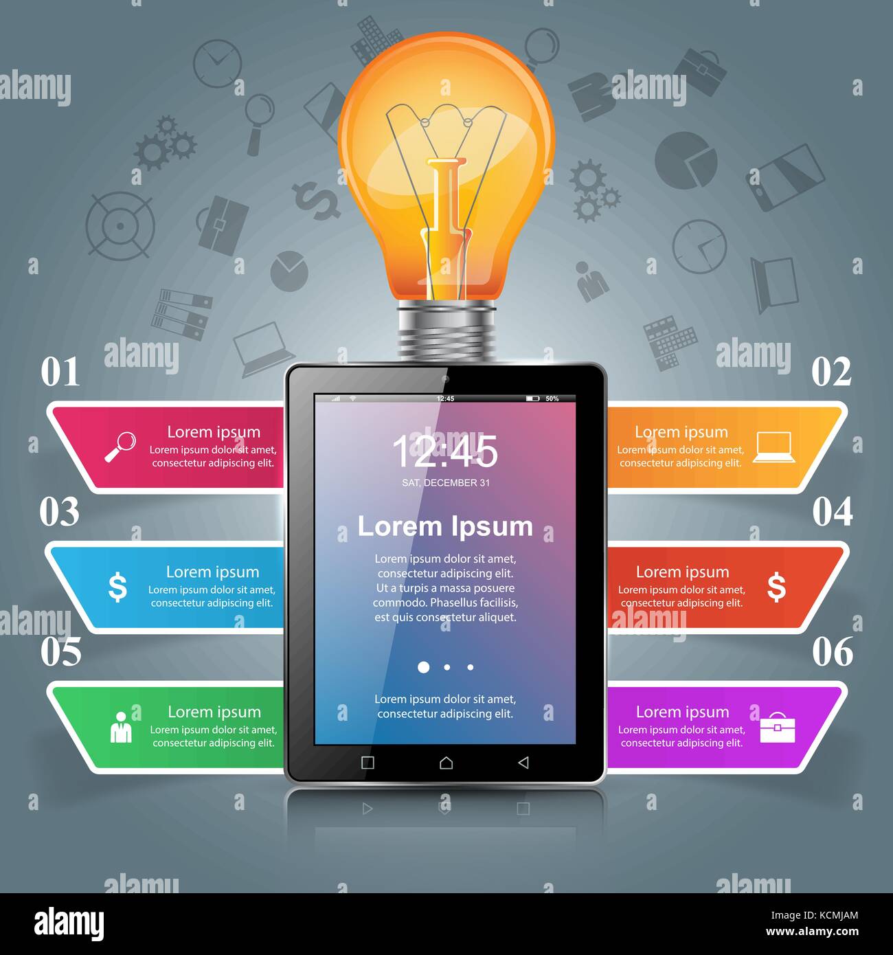 Light bulb smartphone Stock Vector Images - Alamy