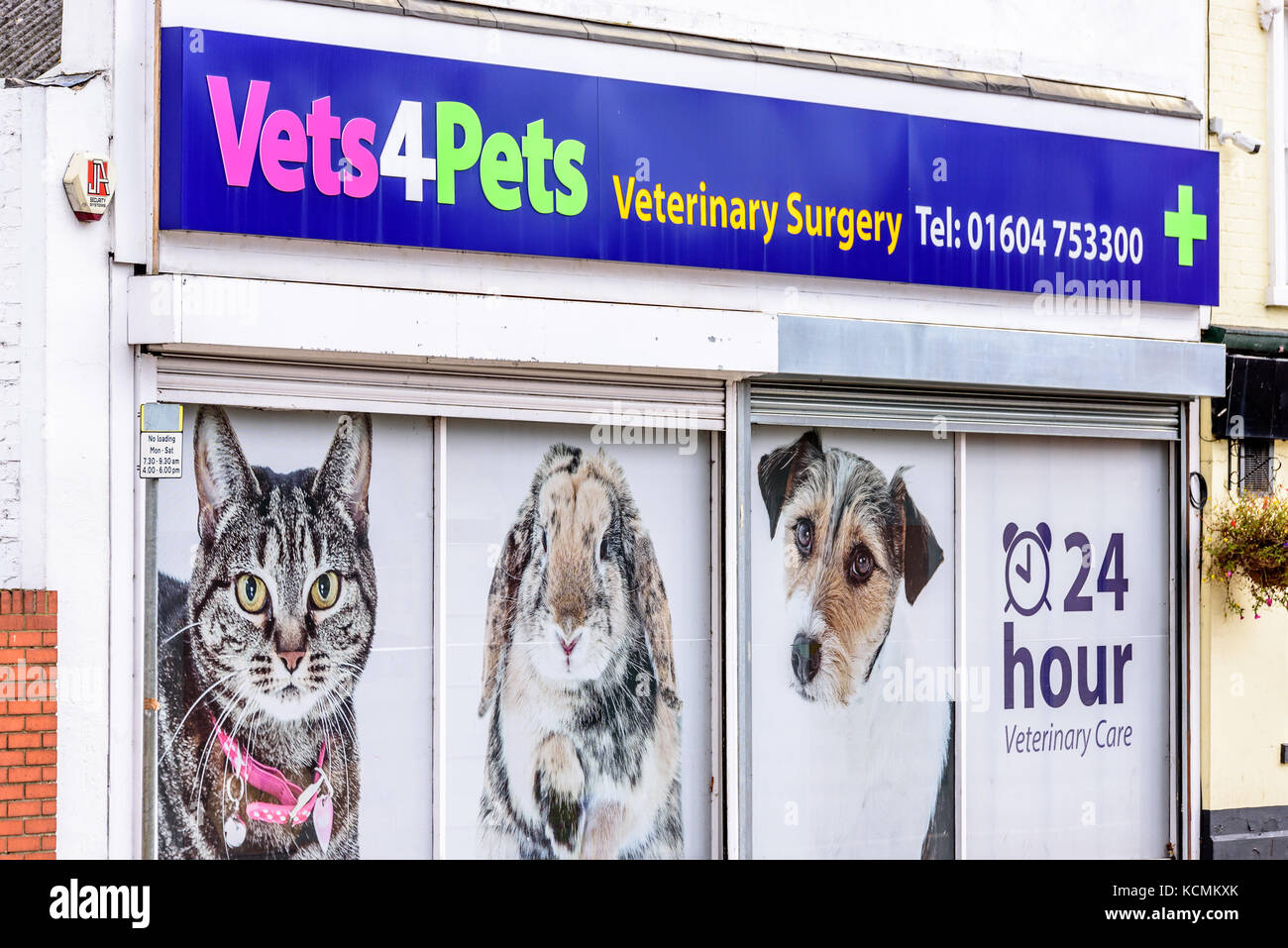 Northampton UK October 5, 2017: Vets4Pets logo sign in Northampton town ...