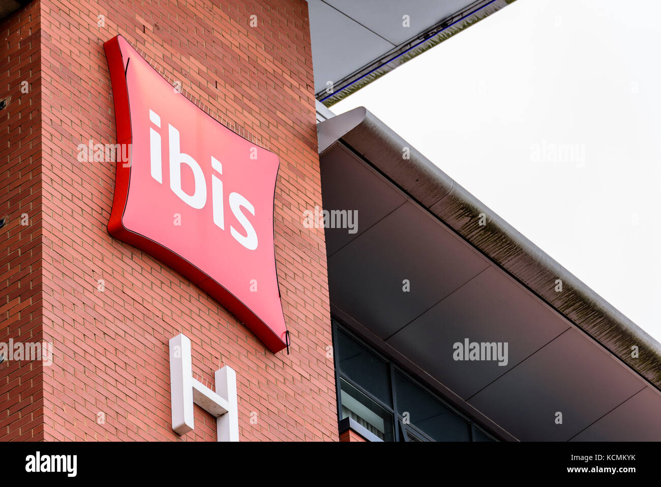 Northampton UK October 5, 2017: Ibis Hotel logo sign in Northampton ...