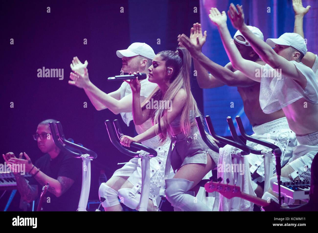 American singer and actress Ariana Grande performs at a concert in ...