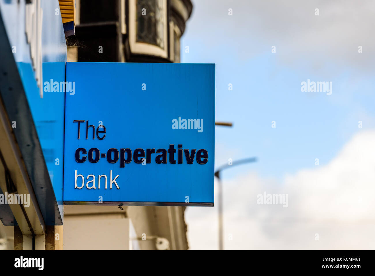 Northampton UK October 5, 2017: The Cooperative Bank bank logo sign in ...