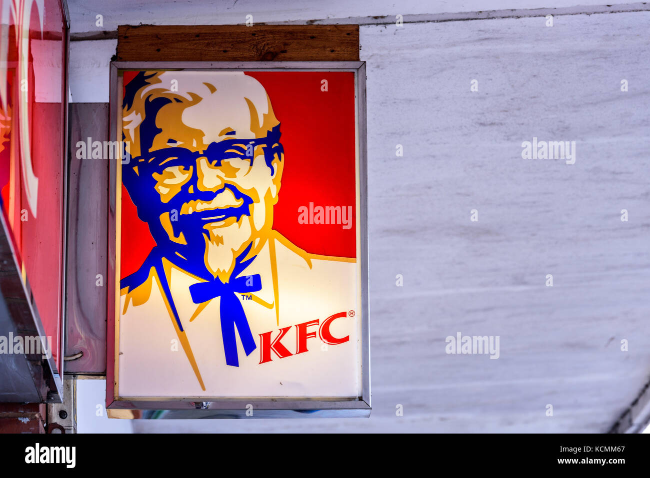 Northampton UK October 5, 2017: KFC logo sign in Northampton town ...