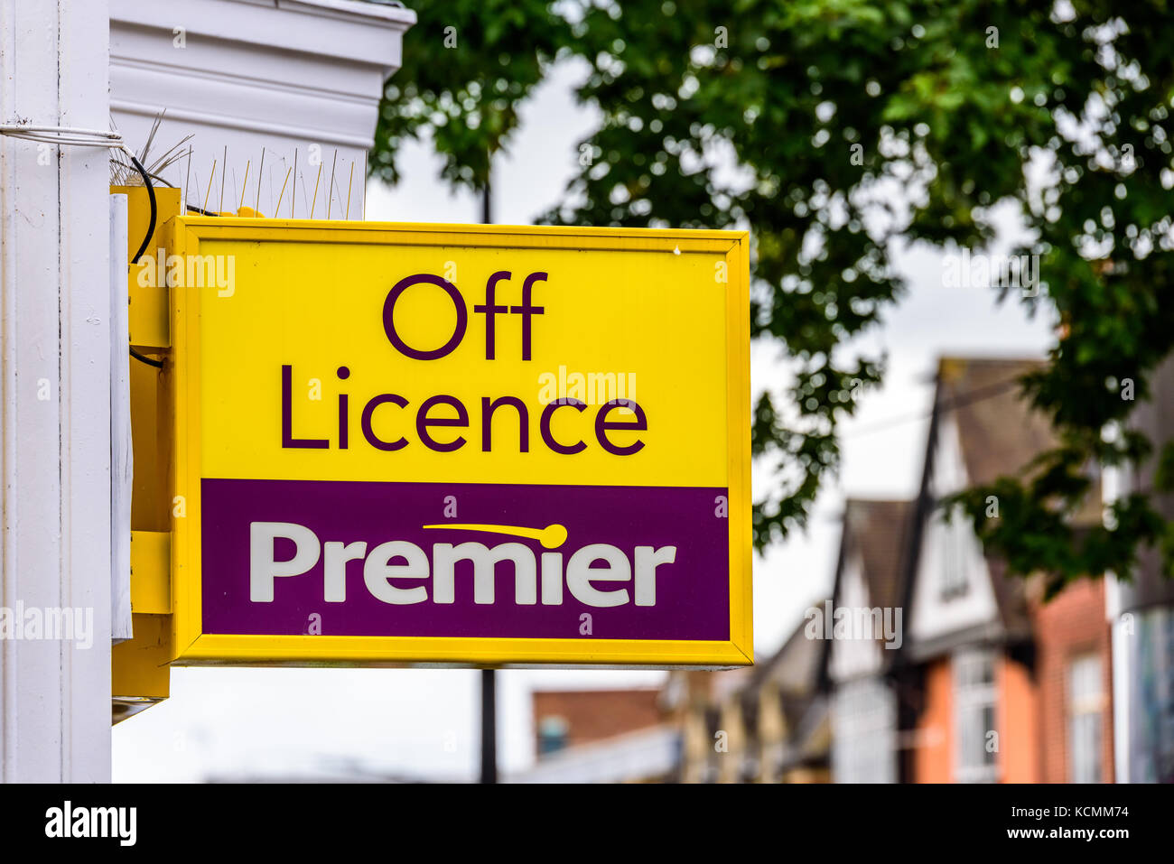 Northampton UK October 5, 2017: Premier Off Licence logo sign in ...