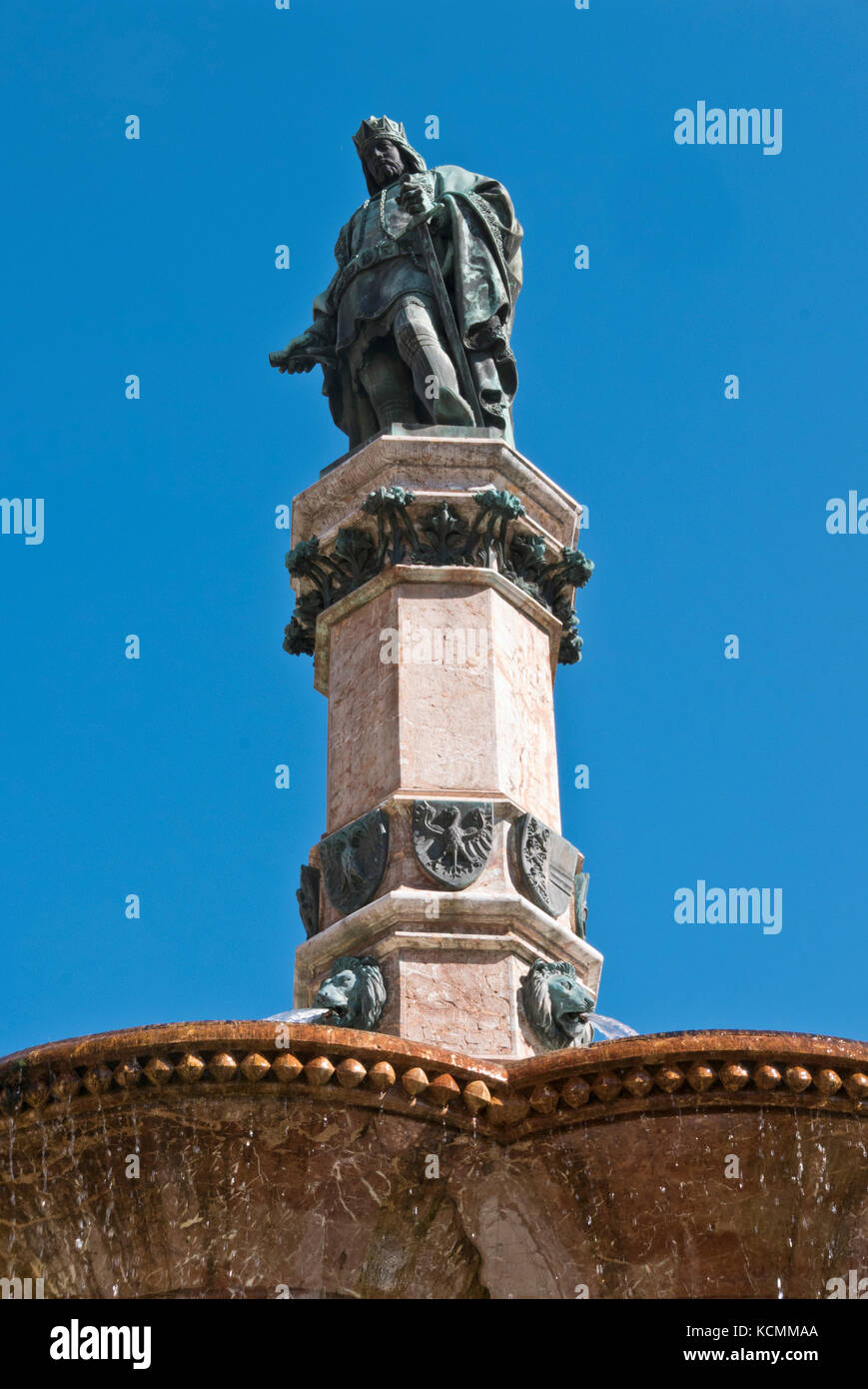 King Rudolf statue on top of a water fountain, Innsbruck, Austria Stock ...