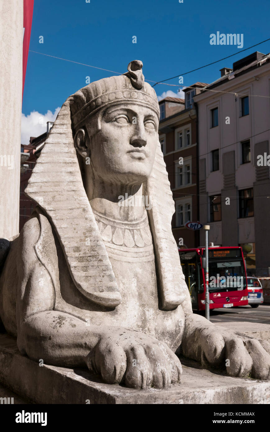 A Sphinx Statue outside the Ferdinand Museum, Innsbruck, Austria Stock ...