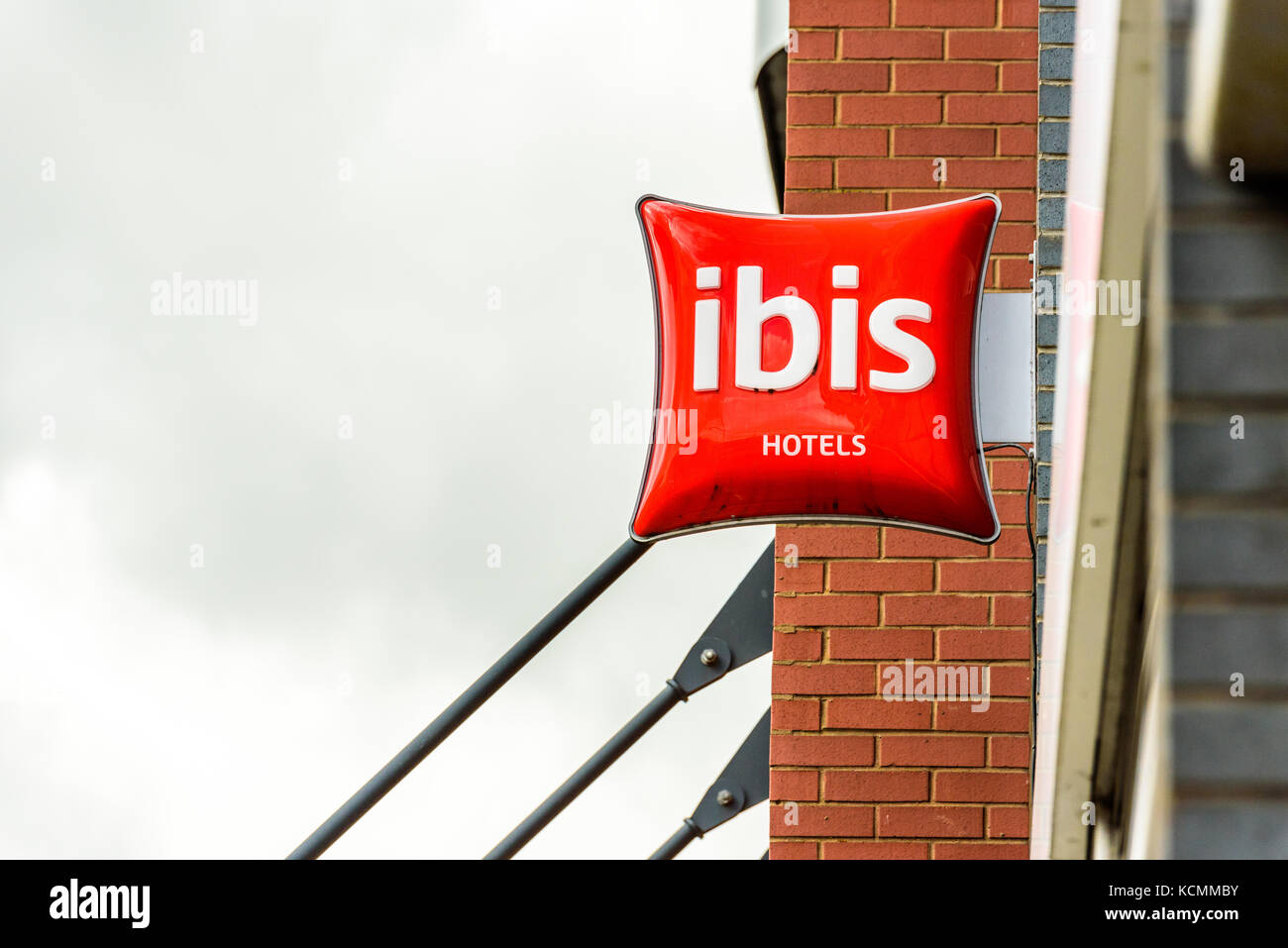 Northampton UK October 5, 2017: Ibis Hotel logo sign in Northampton ...