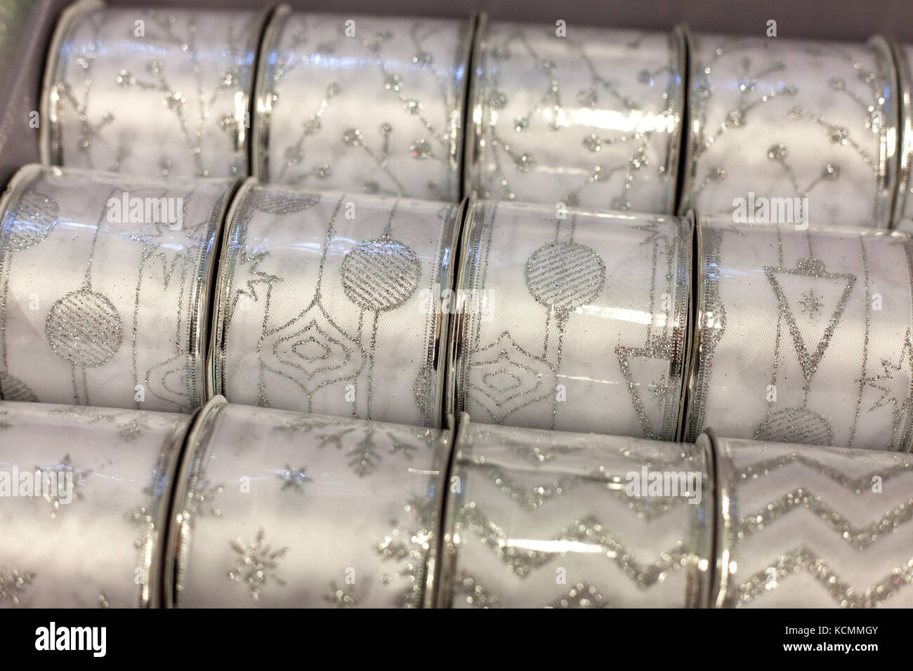 White wrapping strips packed in a box ready to buy from a shop Stock ...