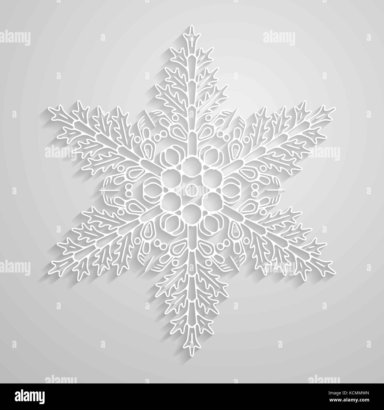 Vector lined snowflake. Paper linear snowflakes design, minimalistic ...