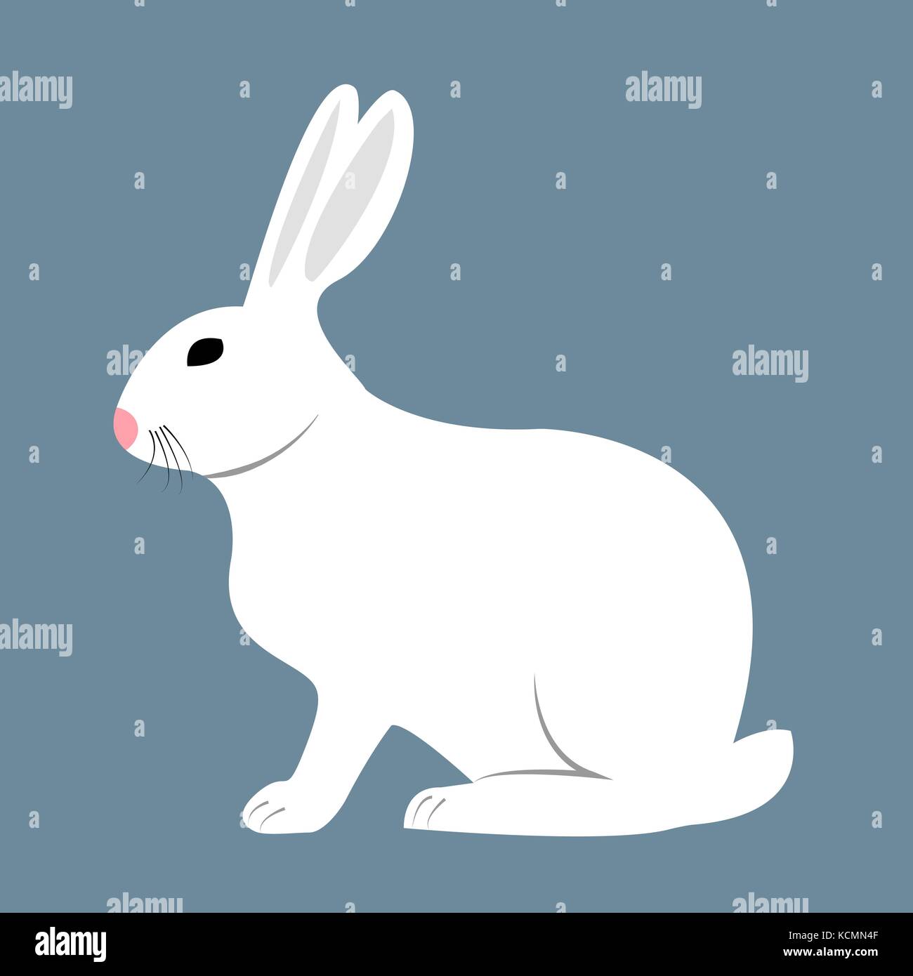 White Rabbit In Flat Style Stock Vector Image & Art - Alamy
