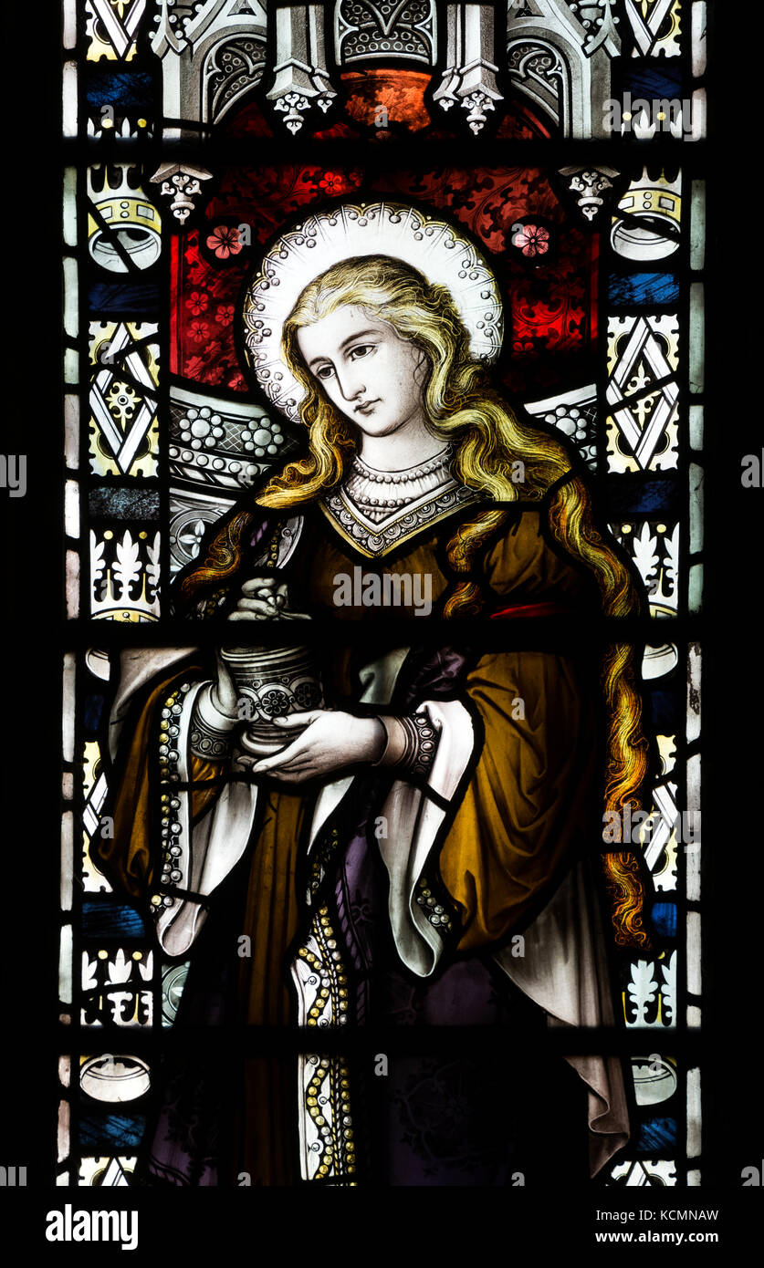 Saint Mary Magdalen stained glass, St. Wilfrid`s Church, North Muskham ...