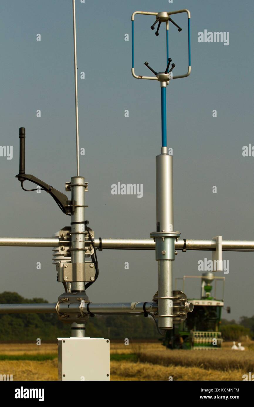 Weather recording station and wheat harvest, all part of Rothamsted ...