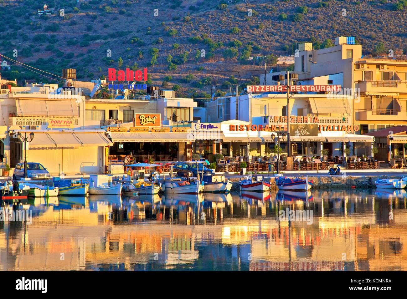 Elounda Harbour, Elounda, Crete, Greek Islands, Greece, Europe Stock ...