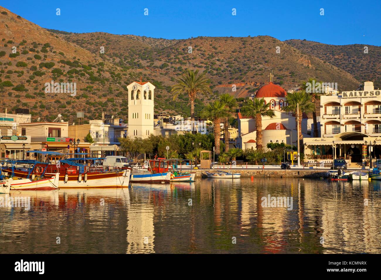 Elounda Harbour, Elounda, Crete, Greek Islands, Greece, Europe Stock ...