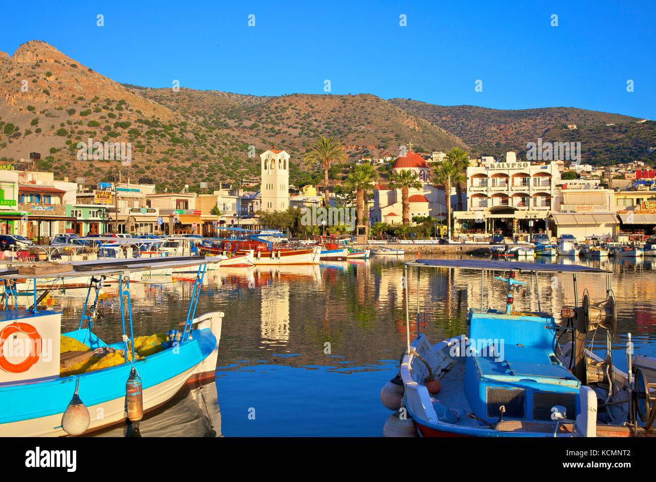 Elounda Harbour, Elounda, Crete, Greek Islands, Greece, Europe Stock ...
