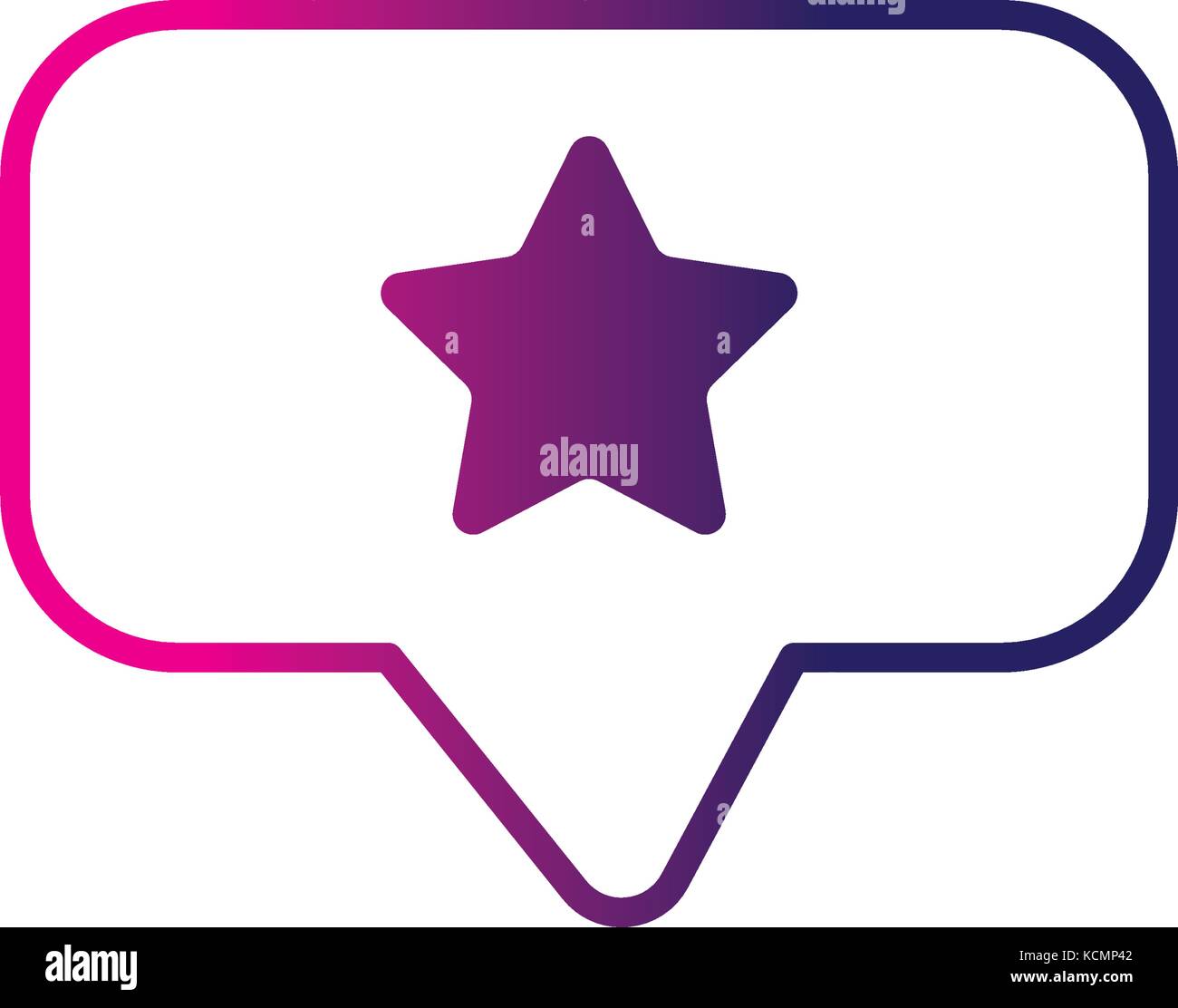 line chat bubble with star design inside Stock Vector Image & Art - Alamy