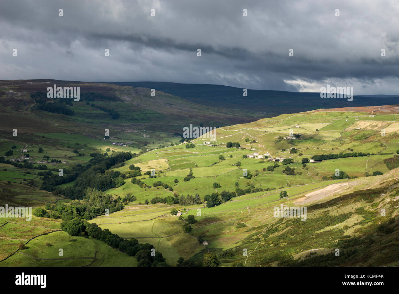 Beautiful view of Arkengarthdale from Fremington edge in North ...