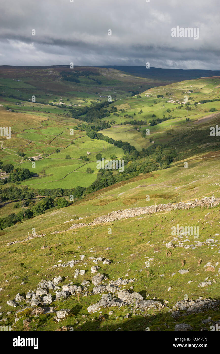 Beautiful view of Arkengarthdale from Fremington edge in North ...