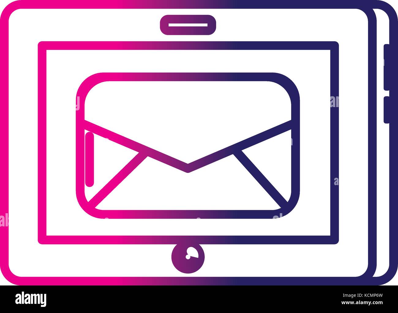 line tablet technology with e-mail message Stock Vector Image & Art - Alamy