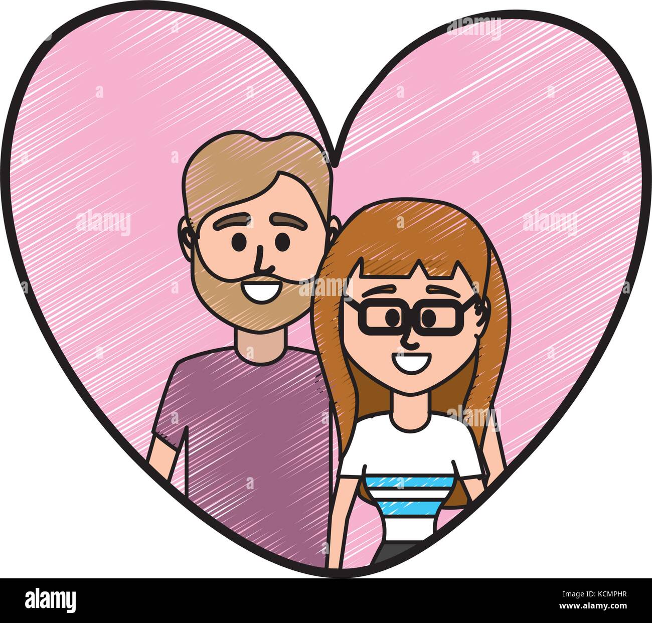 couple together inside heart design Stock Vector Image & Art - Alamy