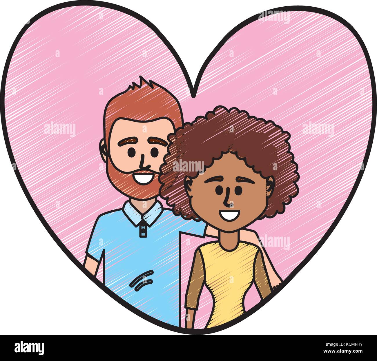couple together inside heart design Stock Vector Image & Art - Alamy