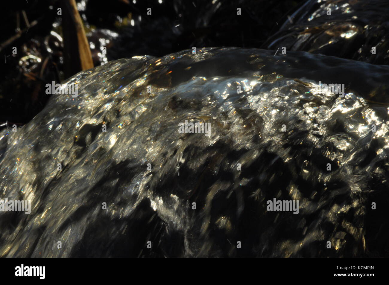 Torrent. Fast flowing brook. Clean, pure water from a waterfall Stock ...