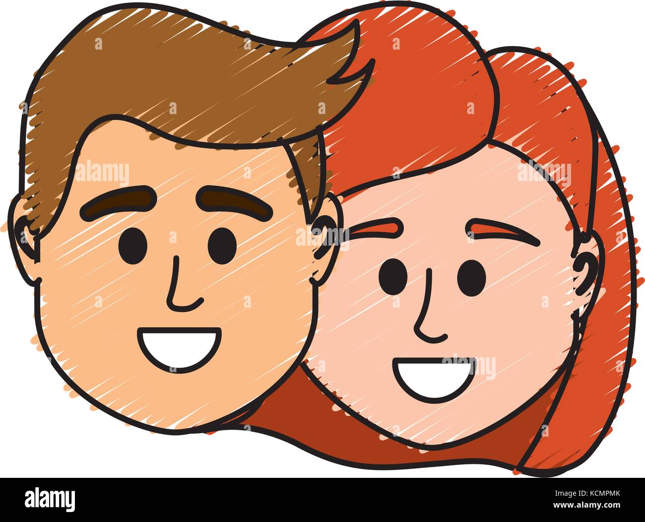 couple head together with hairstyle design Stock Vector Image & Art - Alamy