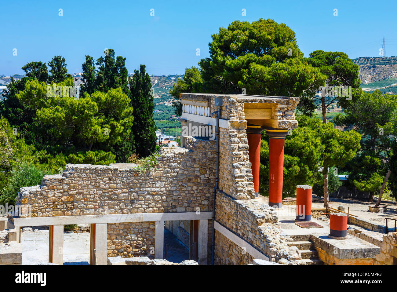 Knossos, Crete, June 10, 2017: Scenic ruins of the Minoan Palace of ...