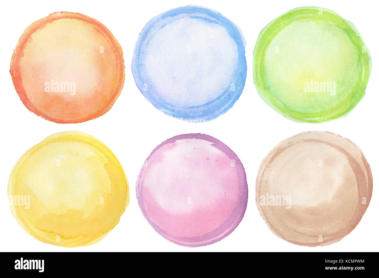 Watercolor hand painted circles, isolated Stock Photo - Alamy
