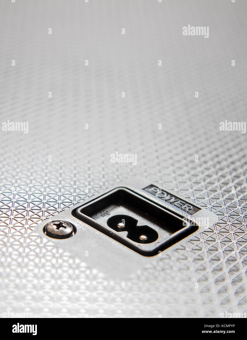 Empty electrical plug for cable close up. The socket for the power to ...