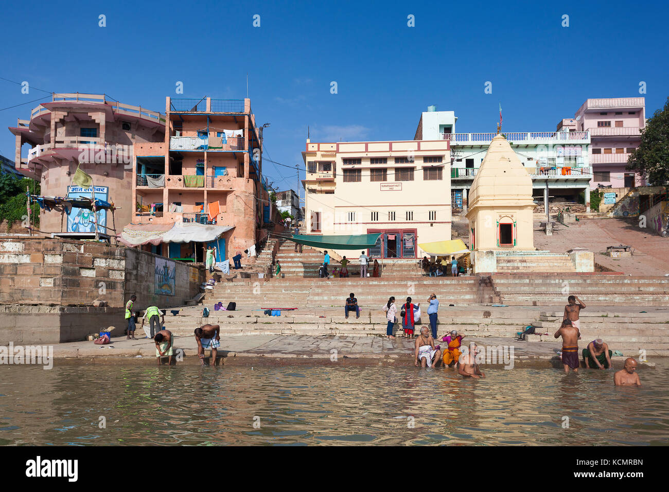 Pilgrims bath on ganges hi-res stock photography and images - Alamy