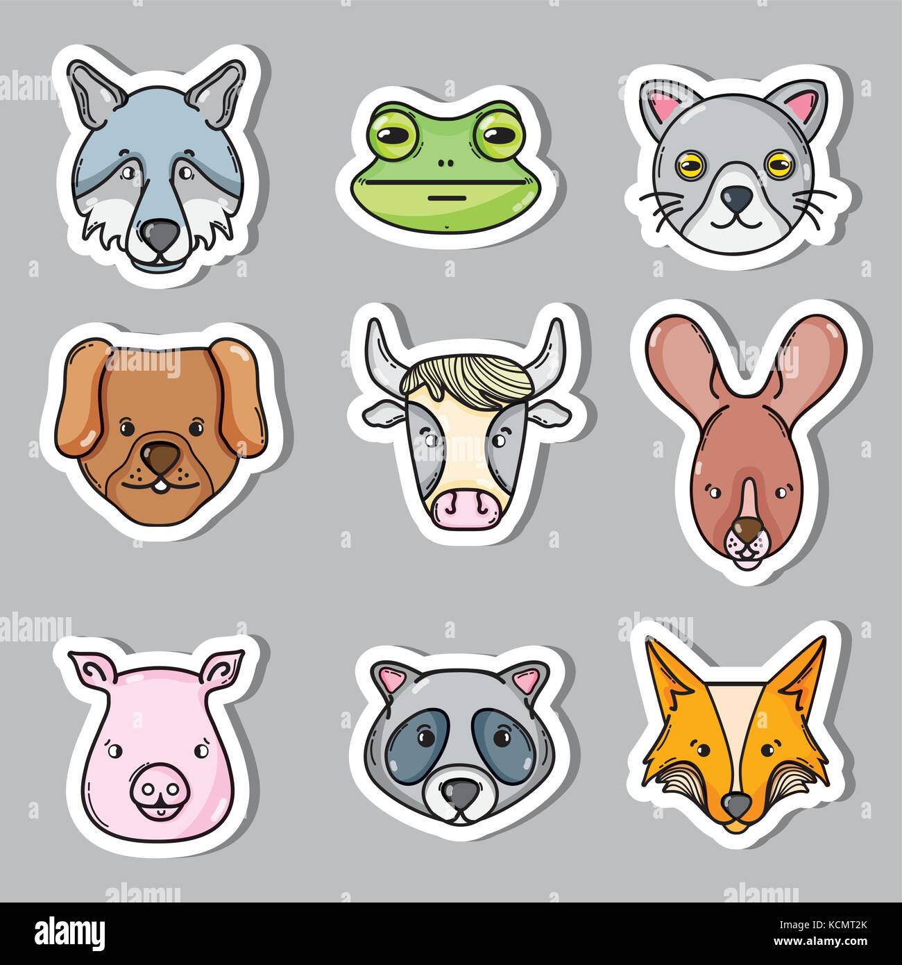 set cute natural animals design Stock Vector Image & Art - Alamy