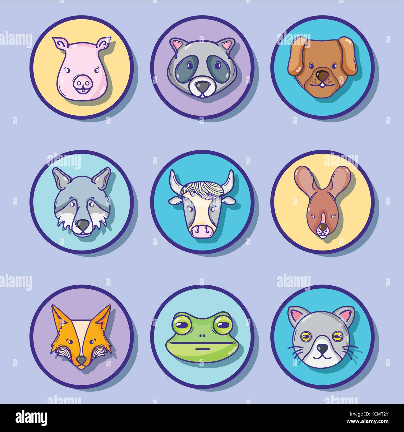 set cute natural animals design Stock Vector Image & Art - Alamy