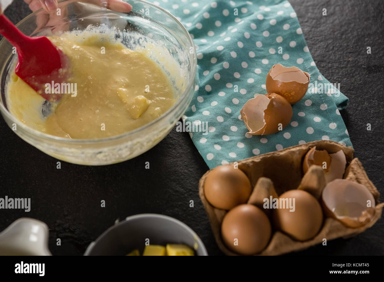 Mixing eggs flour milk in hi-res stock photography and images - Alamy