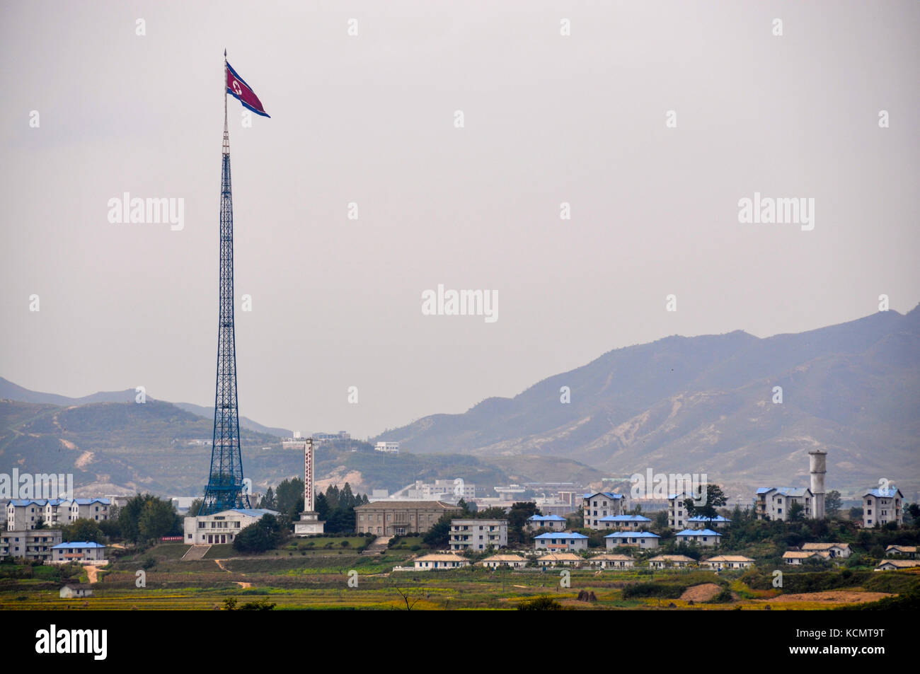 PANMUNJOM, SOUTH KOREA - SEPTEMBER 26, 2014: The border to North Korea ...