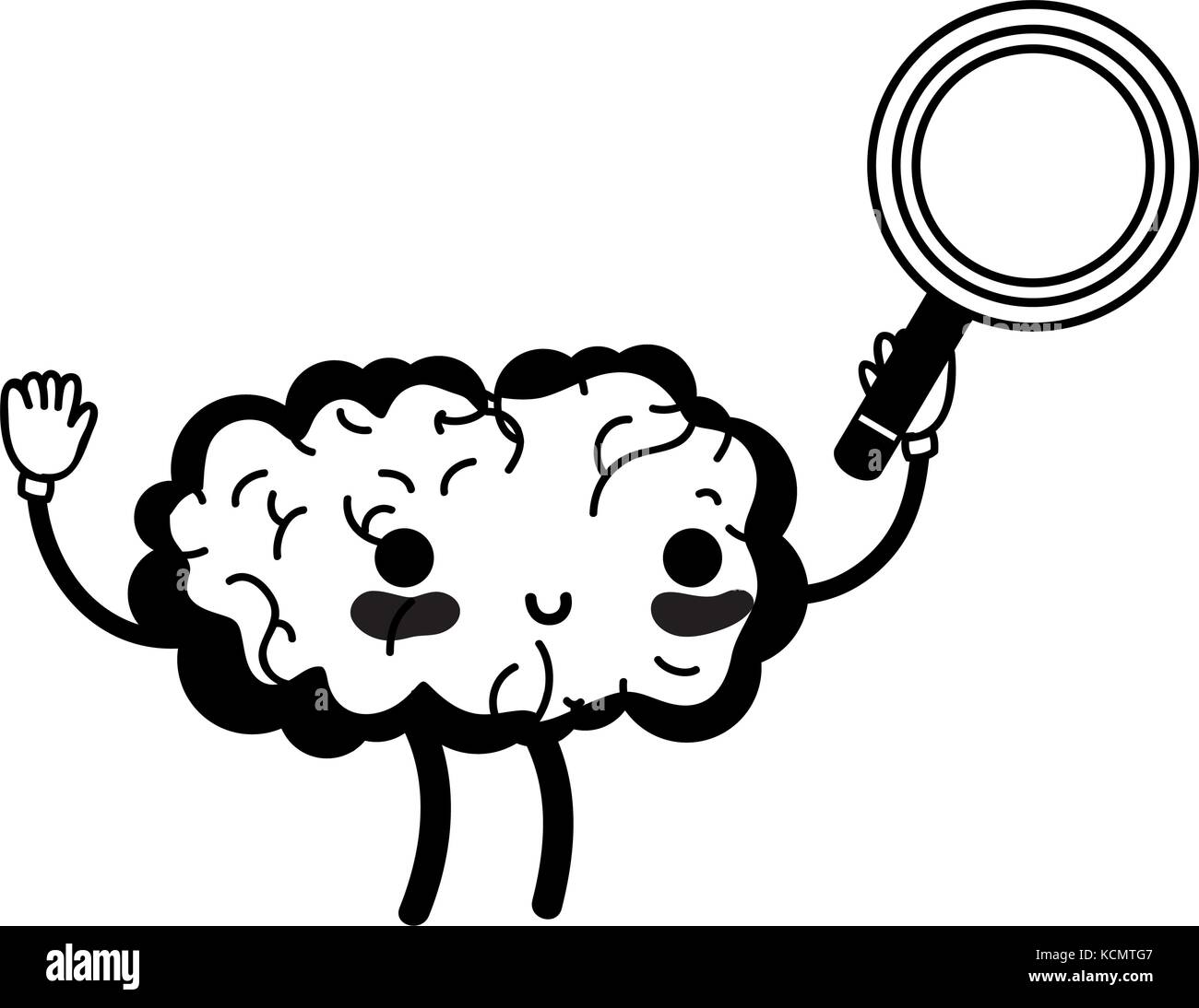 Cartoon magnifying glass brain hi-res stock photography and images - Alamy