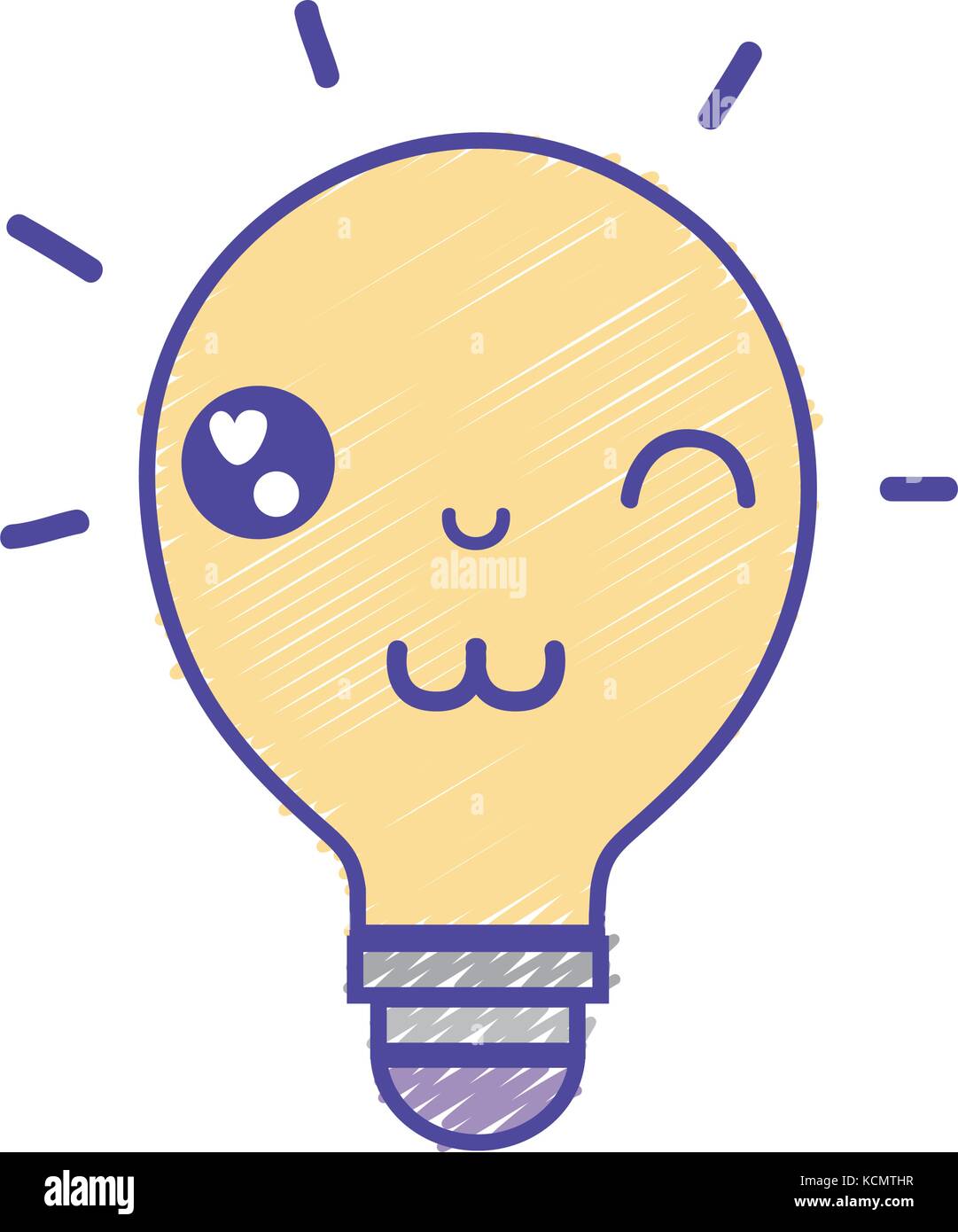 kawaii cute funny bulb idea Stock Vector Image & Art - Alamy