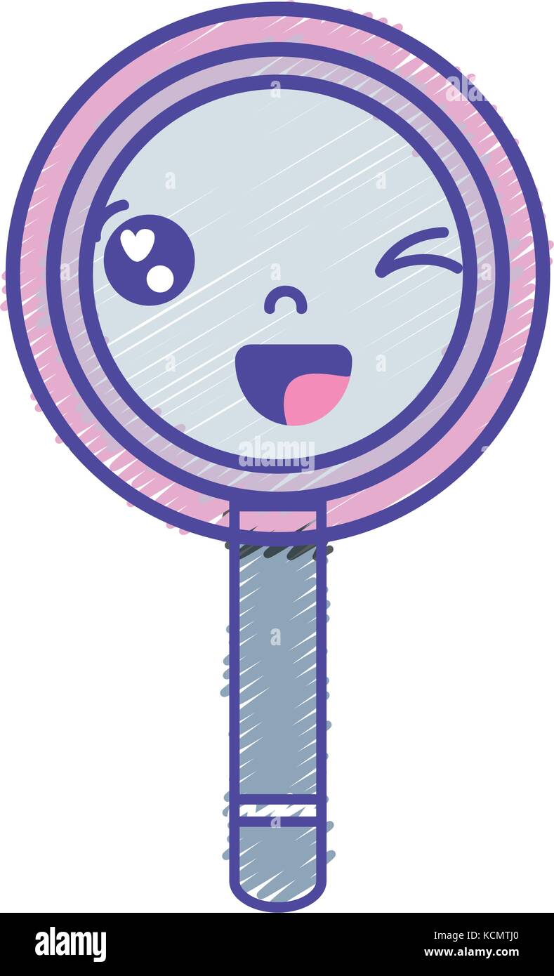 kawaii cute funny magnifying glass Stock Vector Image & Art - Alamy