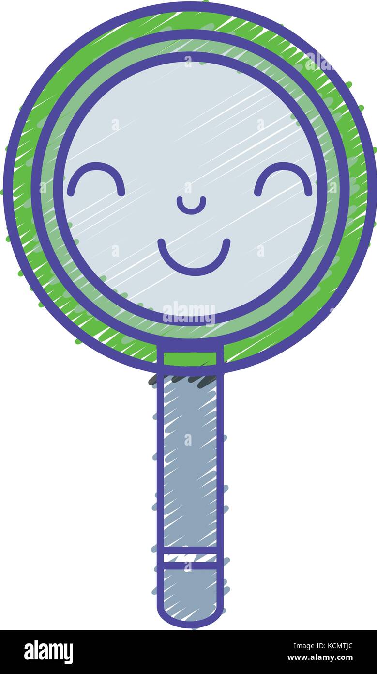 kawaii cute happy magnifying glass Stock Vector Image & Art - Alamy