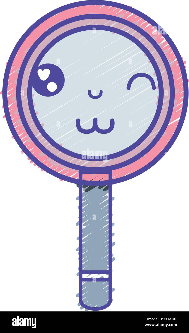 kawaii cute funny magnifying glass Stock Vector Image & Art - Alamy
