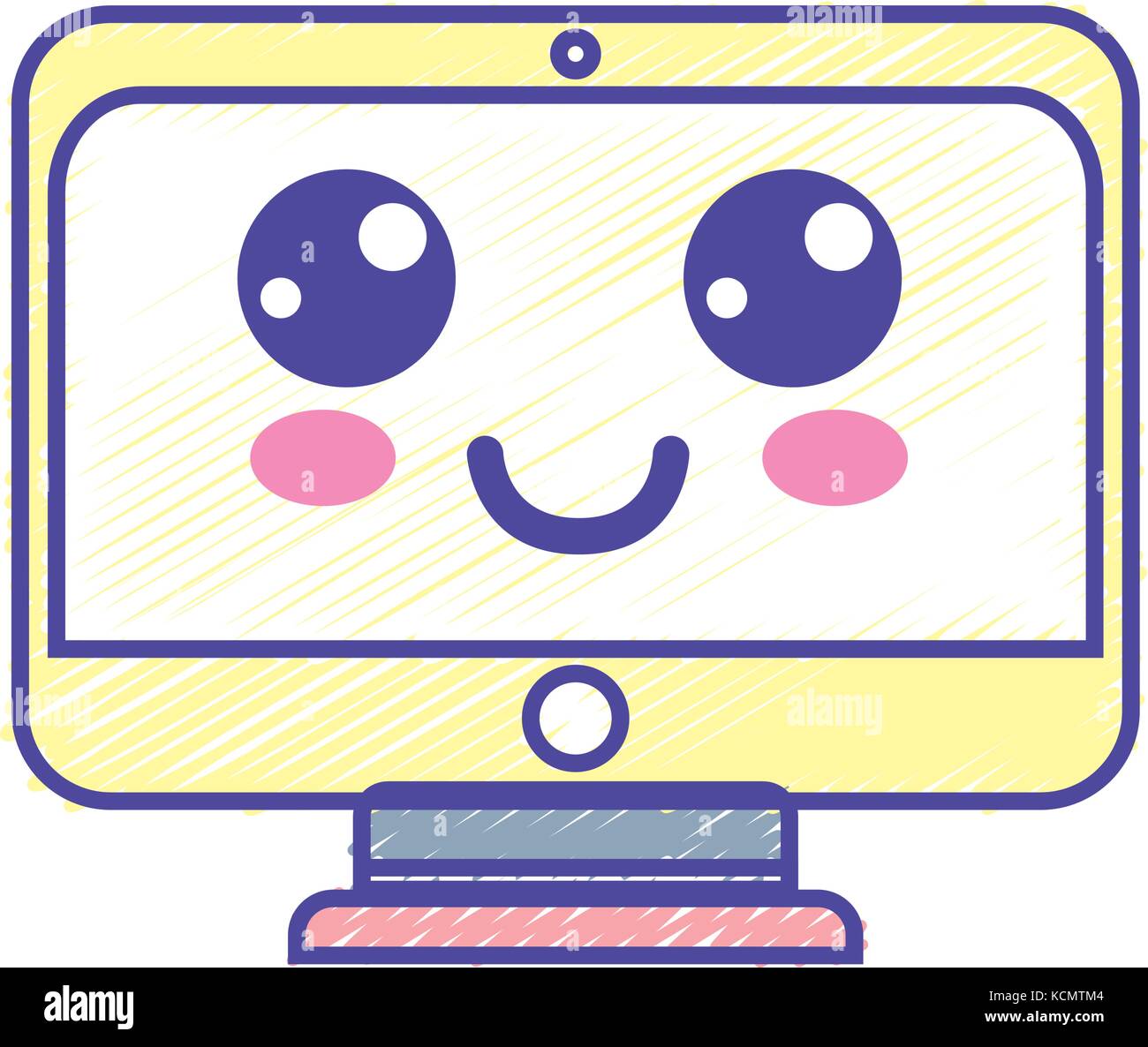 kawaii cute happy screen monitor Stock Vector Image & Art - Alamy