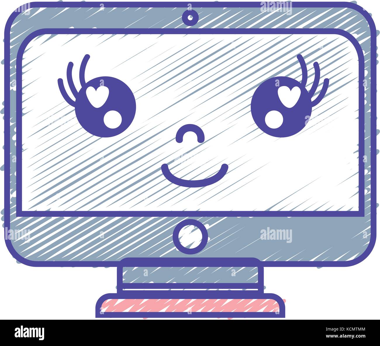 kawaii cute happy screen monitor Stock Vector Image & Art - Alamy