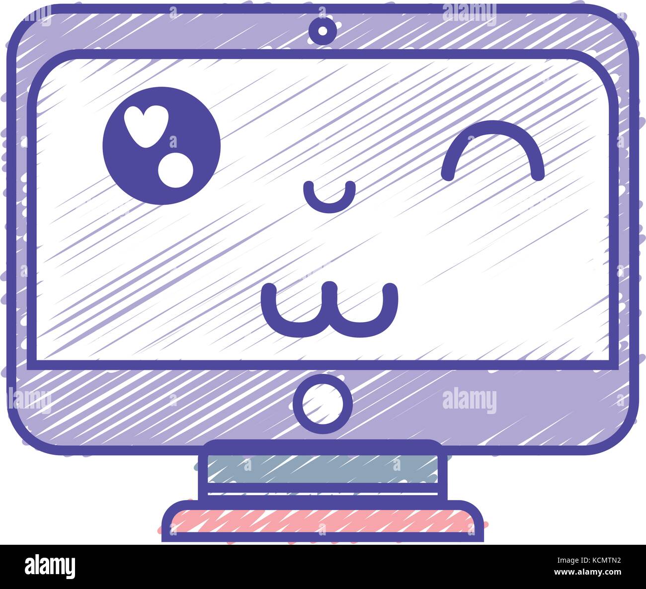kawaii cute funny screen monitor Stock Vector Image & Art - Alamy