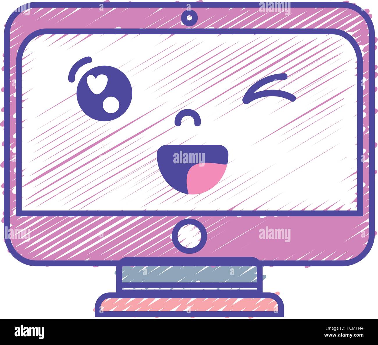 kawaii cute funny screen monitor Stock Vector Image & Art - Alamy