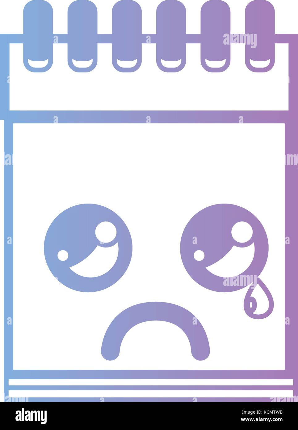 line kawaii cute crying notebook tool Stock Vector Image & Art - Alamy
