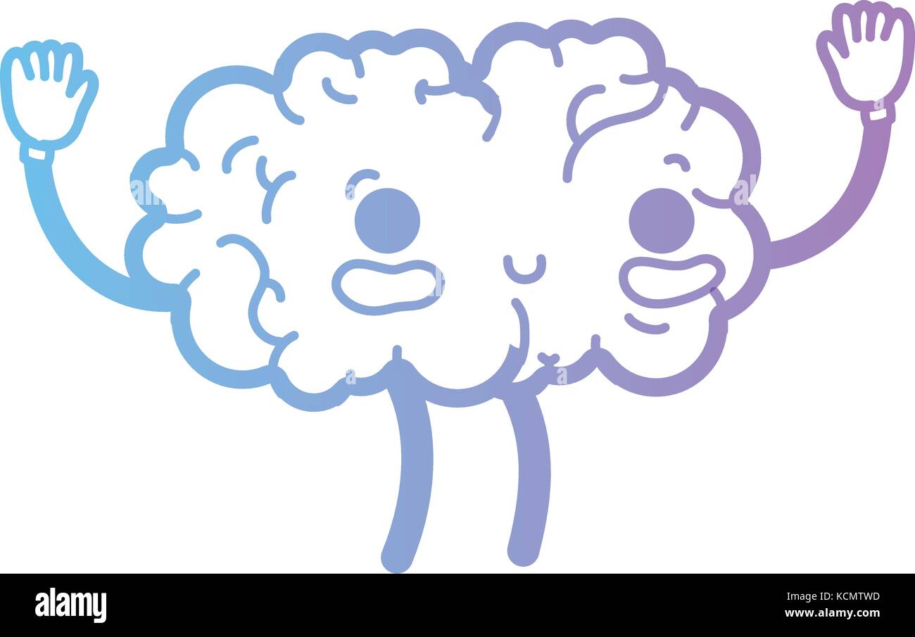 Contour Kawaii Cute Happy Brain With Arms And Legs JTfM Vol 1 No 2